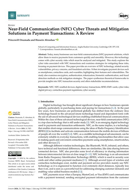 Pdf Near Field Communication Nfc Cyber Threats And Mitigation Solutions In Payment