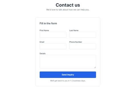 Tailwind Form Templates For Stunning Web Design