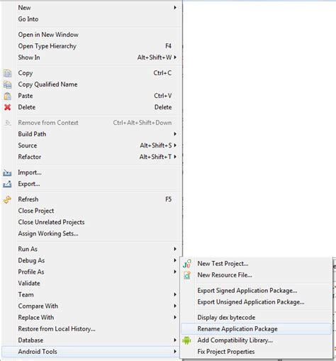 Java How To Change Package Name Of An Android Application Stack Overflow