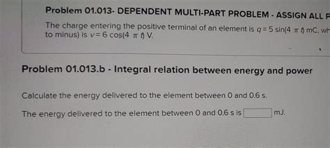 Solved Problem 01.013- DEPENDENT MULTI-PART PROBLEM - ASSIGN | Chegg.com