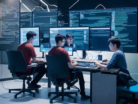 premium photo a scene showcasing a team of software developer