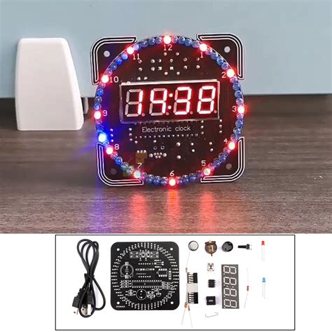 DS DIY Rotating Digital LED Display Module Alarm Electronic Clock Kit Board EBay