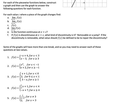 For Each Of The Piecewise Functions Below Constructa Chegg