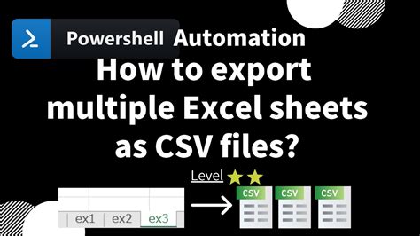 Powershell One Line Tips】how To Export Multiple Excel Sheets As Csv