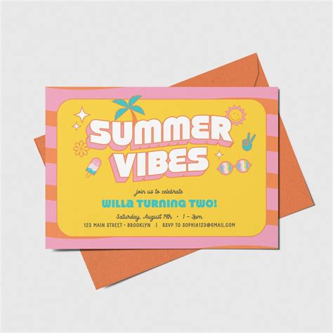 Summer Invitations Etsy