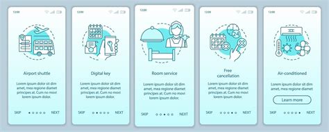 Hotel Services Onboarding Mobile App Page Screen Vector Template