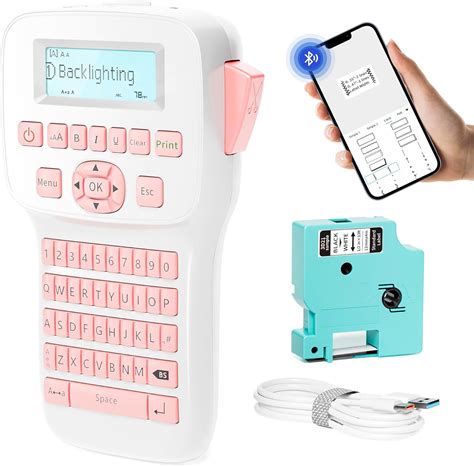 Amazon Com Vixic Pink Label Maker Rechargeable Label Makers With Keyboard Handheld Label