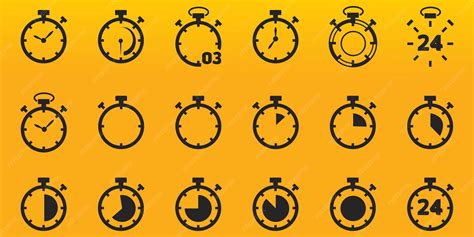 Premium Vector Timer And Clock Icon Set Time Symbol Flat Icon