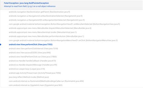 Android NullPointerException On View PerformClick On BottomNavigationBar Stack Overflow