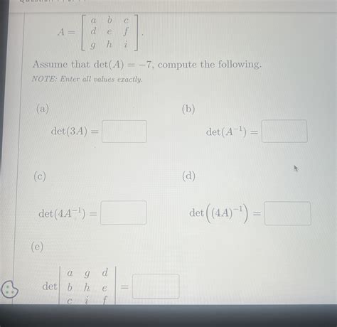 Solved A Abcdefghi Assume That Deta 7 ﻿compute The