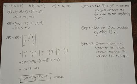 Solved Write The Vector And Cartesian Equations Of A Plane That Contains Course Hero