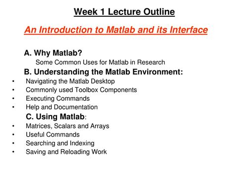Ppt Matlab Training Session 1 Introduction To Matlab For Graduate