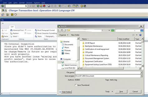 Work Order Header Or Operation Long Text Edit SAP Community