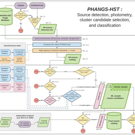 flowchart summarising the phangs hst source detection photometry