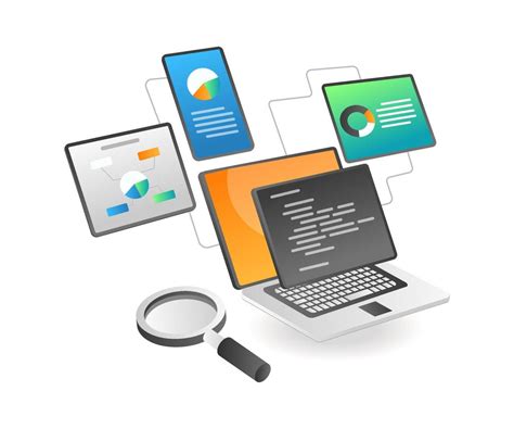 Isometric Illustration Concept Network Data Analysis Tools 5647933