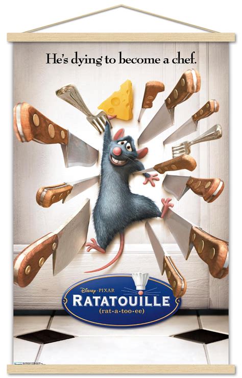 Disney Pixar Ratatouille One Sheet Wall Poster With Wooden Magnetic