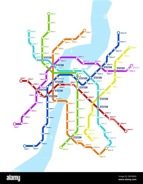Metro Subway Underground Transport System Vector Map Railway Transport Line Plan With Metro