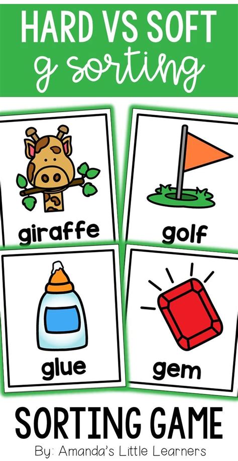 Hard G Vs Soft G Sort Letter G Lettering Letter Sound Activities
