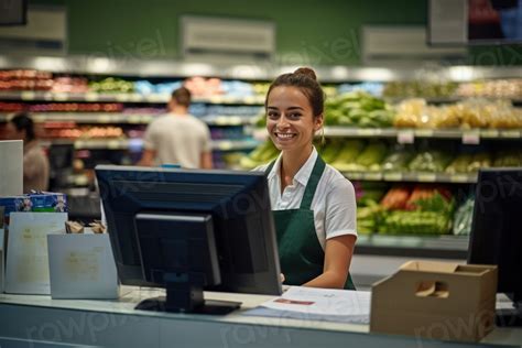 Supermarket Customer Checkout Working Premium Photo Rawpixel