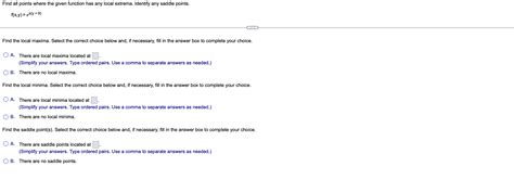 Solved Find All Points Where The Given Function Has Any Chegg Com