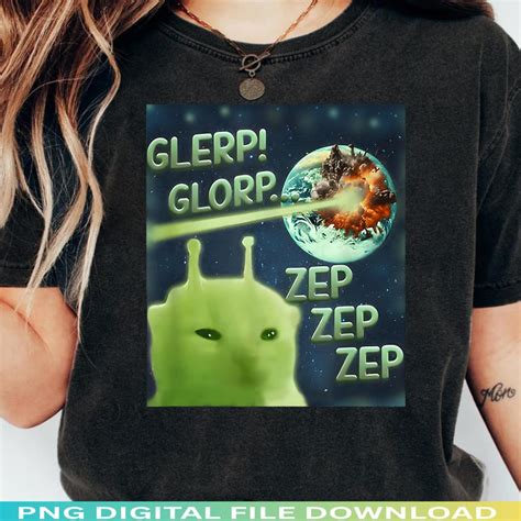 Funny Cat Png Bundle Alien Cat Meme Glerp Glorp Sarcastic Quote Humor