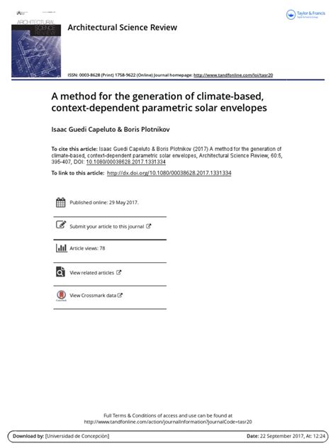 Capeluto 2017 A Method For The Generation Of Climate Based Context