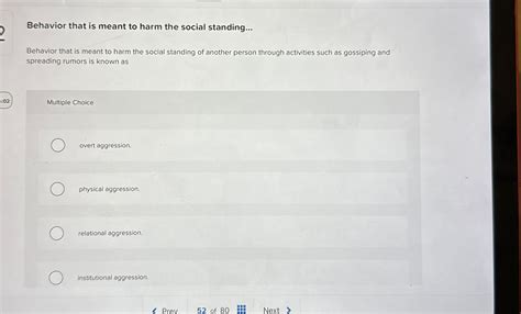 Solved Behavior that is meant to harm the social | Chegg.com