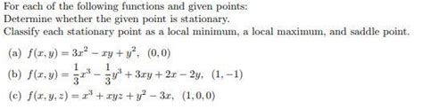 Solved For Each Of The Following Functions And Given Points Chegg