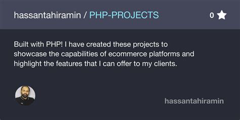 GitHub Hassantahiramin PHP PROJECTS Built With PHP I Have Created These Projects To Showcase