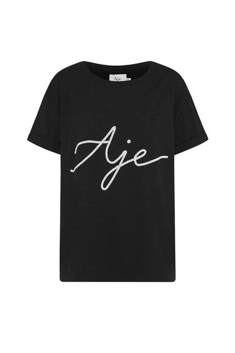 Aje Aje Christie Tee Beaded Logo On Designer Wardrobe