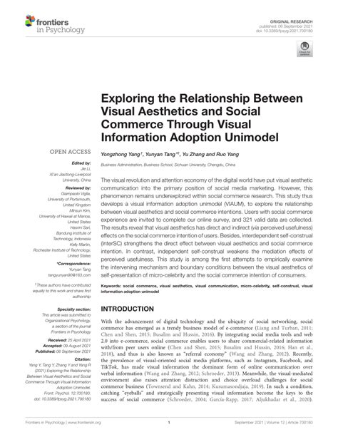 Pdf Exploring The Relationship Between Visual Aesthetics And Social