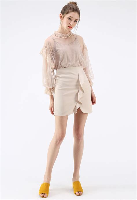 Its About Love Pearls Mesh Top In Nude Pink Retro Indie And Unique Fashion