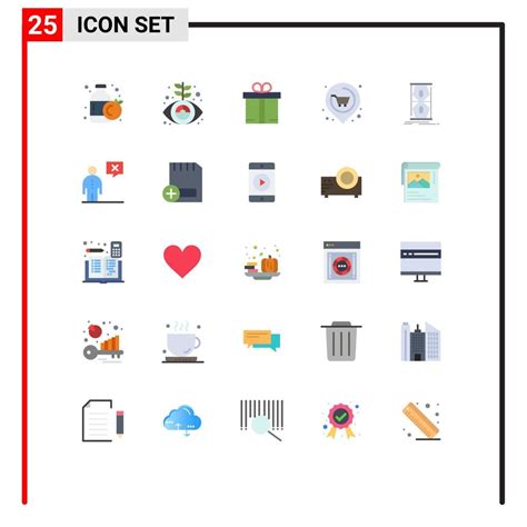 Mobile Interface Flat Color Set Of 25 Pictograms Of Sand Clock Clock Ecommerce Access Real