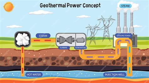 Free Vector Geothermal Power Plant Design