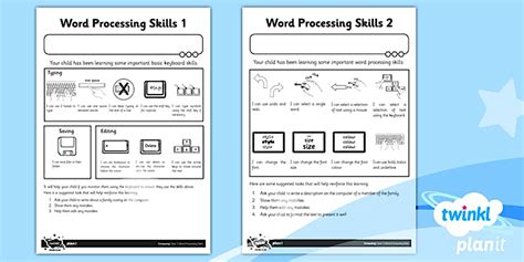Computing Microsoft Word Processing Skills Year 1 Home Learning Task