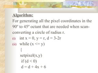 Circle Drawing Algo PPT Science
