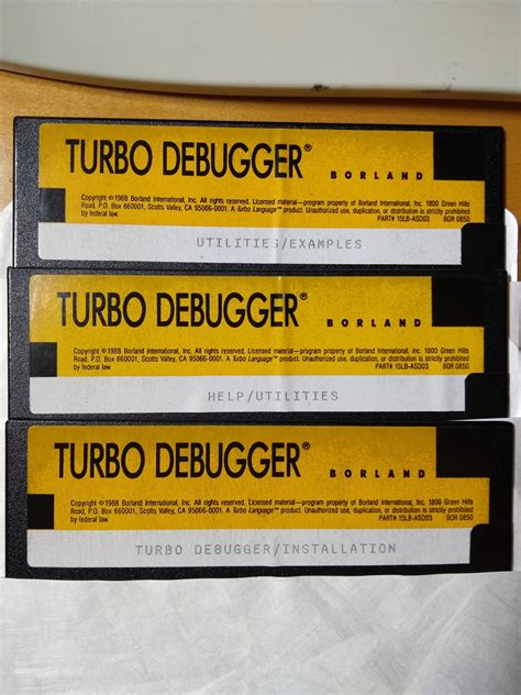 Borland Turbo Debugger V1 0 [5 25 360k Floppy Disks] Borland Free Download Borrow And