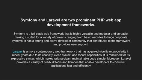Ppt Leverage Symfony And Laravel Web Development To Build Robust Apps Powerpoint Presentation
