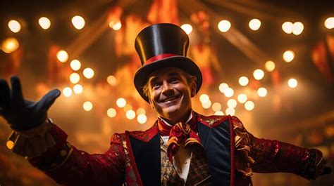 Ringmaster Circus Troupe Premium Ai Generated Image