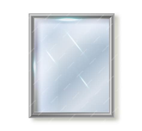 Premium Vector Mirror Is Rectangular Insulated Realistic Rectangular Mirror Frame White