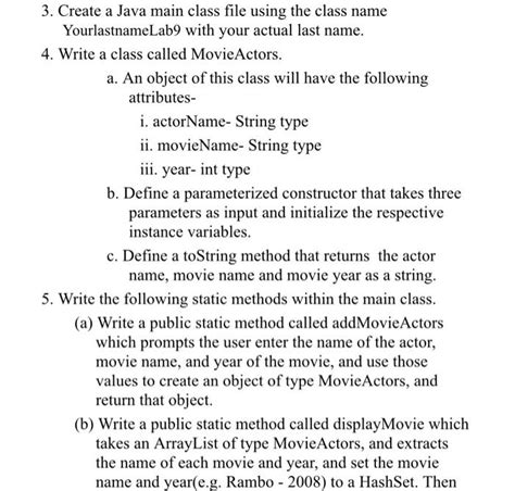 Solved 3 Create A Java Main Class File Using The Class Name