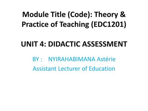 Didactic Assessment Pptx