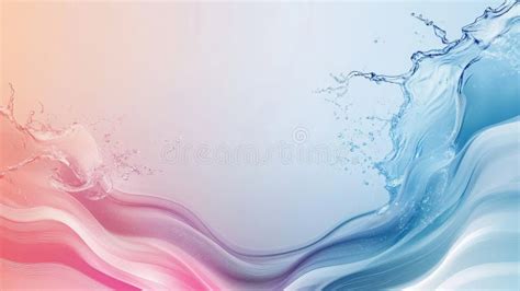Abstract Design Featuring Flowing Waves Of Color And Water Splashes Creating A Serene And