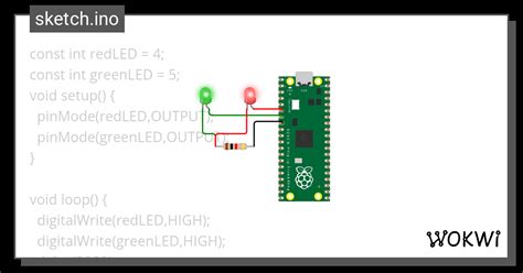 2 Leds Blinking Together Wokwi ESP32 STM32 Arduino Simulator