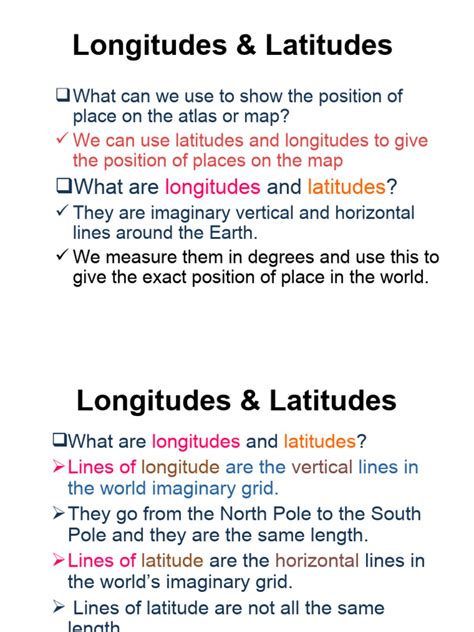 Longitudes And Latitudes Pdf Longitude Latitude