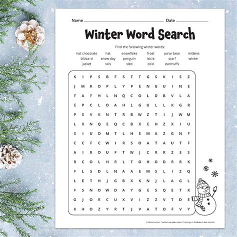 Free Printable Winter Word Search Word Search Printable