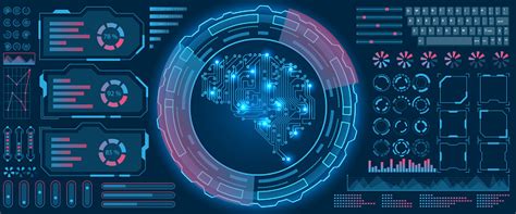 추상적인 Hud Ui 인터페이스 가상 화면 미래 안녕 기술 배경 헤드업 디스플레이 그래픽 사용자 인터페이스에 대한 스톡 벡터