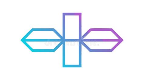 Abstract Cross Arrows Icon Directionality Intersection Paths Vector