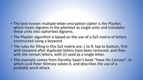 information and network security 13 playfair cipher pptx programming languages computing