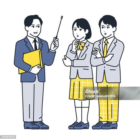 선생님과 남학생과 여학생의 간단한 전신 일러스트 소재 Test Match에 대한 스톡 벡터 아트 및 기타 이미지 Test Match 걱정하는 계획 Istock